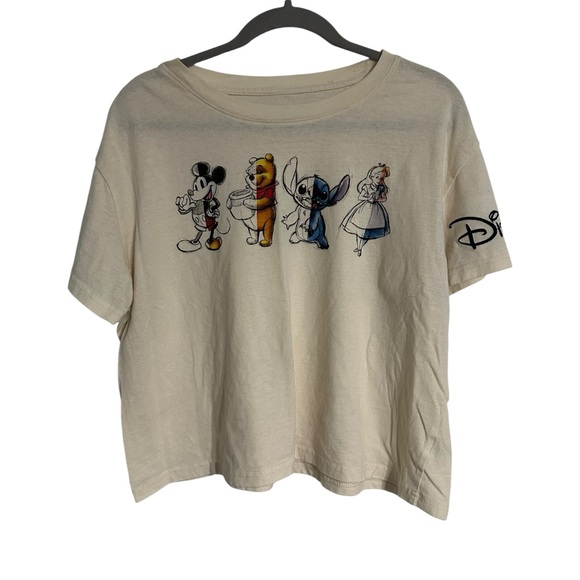 Disney | Tops | Disney 0 Cream Graphic Crop Top | Poshmark